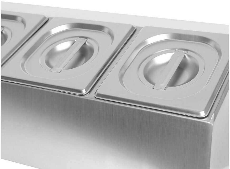 Mahlzeit Zutatenbehälter Edelstahl 6x 1/6 GN mit Gummifüßen (6 x 1/6 GN ...