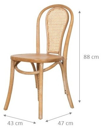 Biscottini International Bistrostuhl aus Massivholz mit Wiener Geflecht ...