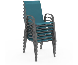 IDMarket Madrid Gartenmöbel-Set Tisch 150cm und 6 stapelbare Stühle ...