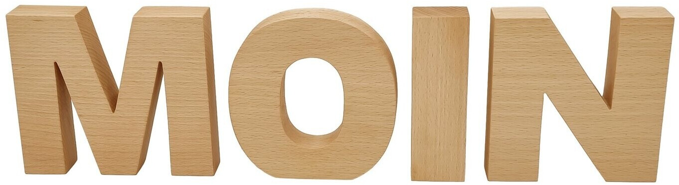 Erst-Holz Schriftzug "MOIN" aus Buchenholz (40.11-14) ab 48,45 ...