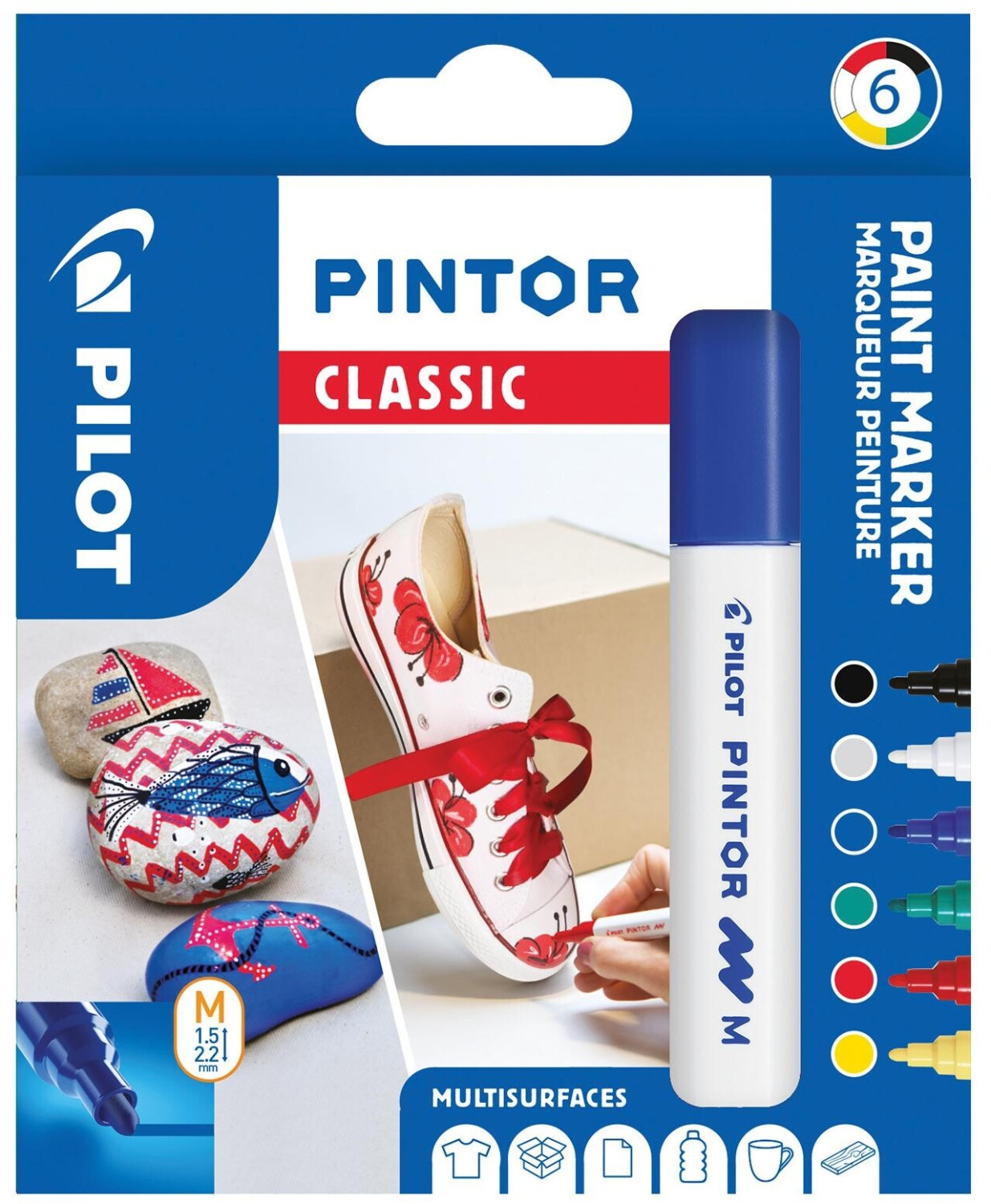 Pilot Pintor Multi-Surface Marker, mittlere Spitze, klassische Farben ...