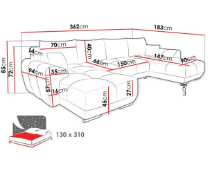 Mirjan24 Logo U Ecksofa mit Schlaffunktion und Bettkasten, U-Form ...
