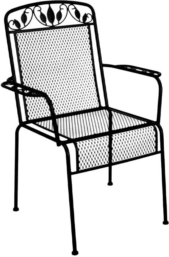 Fraschetti Mango Gartenstuhl mit Armlehnen, Stahl, schwarz, 67x56x93cm ...