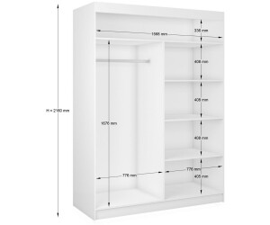 Masseno Vitale Schwebetürenschrank 2-türig mit Spiegel, schwarz ...