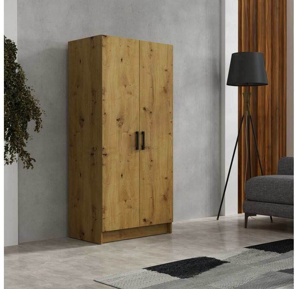 Masseno Pinello Drehtürenschrank 2-türig, Eiche Artisan, 81x177x52cm ...