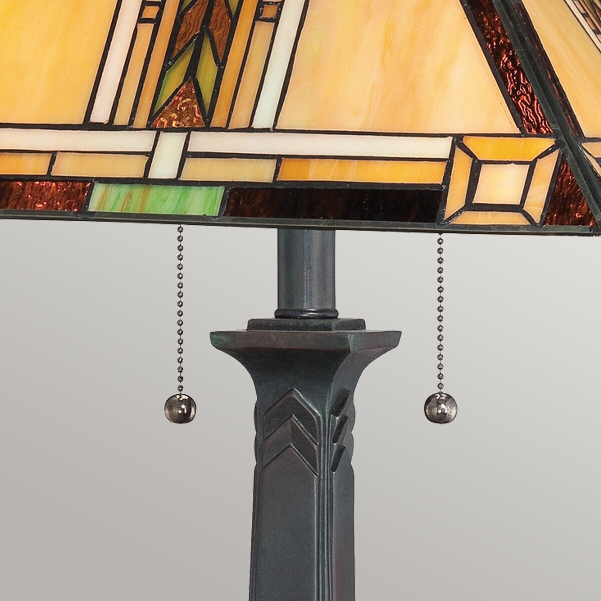 Elstead Lighting Navajo Tischleuchte 2-flammig, Bronze, Kunstglas E27 ...