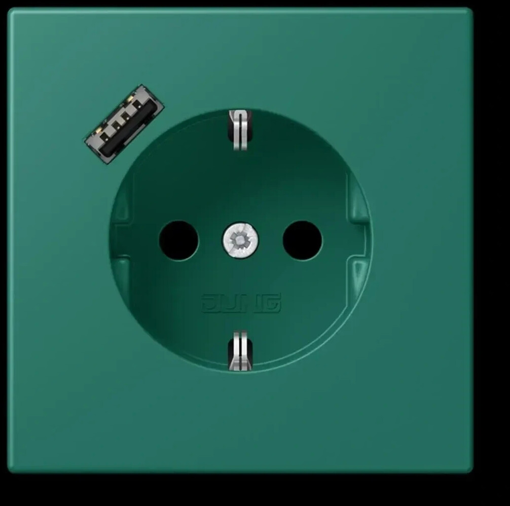 Jung LC 1520-18 A SCHUKO-Steckdose mit USB Typ A, englischgrün (LC1520 ...