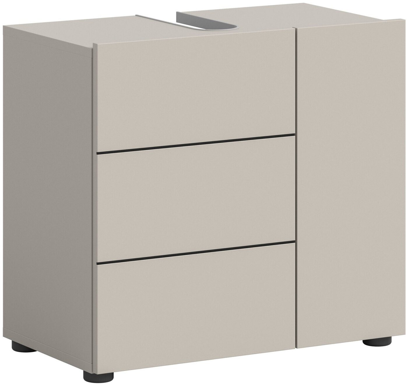 xonox.home Vira Waschbeckenunterschrank 60x56x34cm, Kaschmir/schwarz ab ...