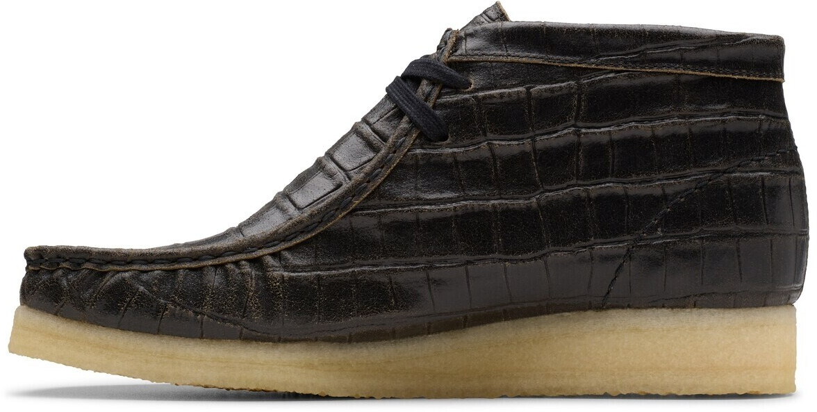 Clarks Wallabee Boot with modern croco embossing BlkCroc Distress/braun ...