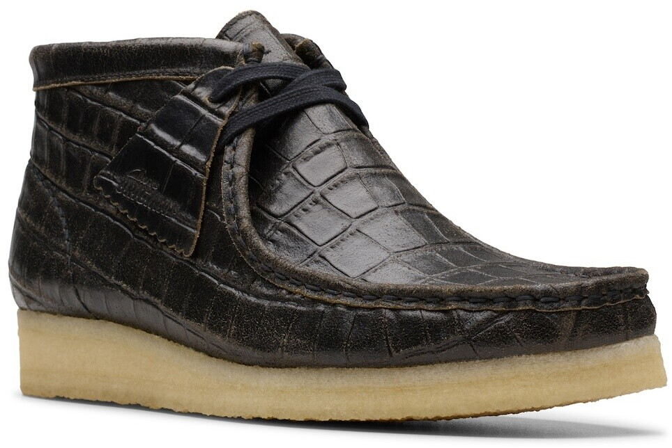 Clarks Wallabee Boot with modern croco embossing BlkCroc Distress/braun ...
