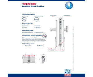 Basi Profil-Doppelzylinder 40/40mm Not- und Gefahrenfunktion ...