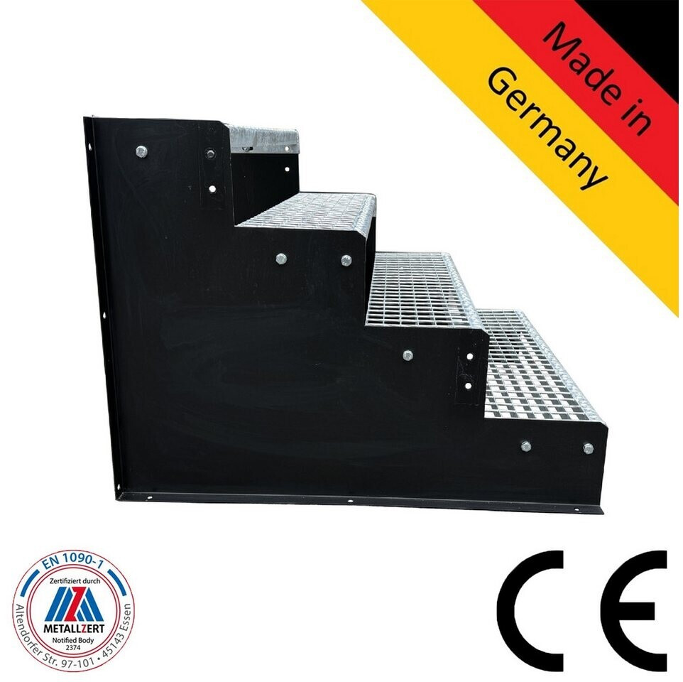 SRM Design Standtreppe Modell 2 Stahl 4 Stufen, schwarz, 80cm Breite ...