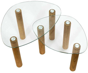 Home deco factory Clara Satztisch aus Hartglas, braun, 2er-Set (HD0555 ...