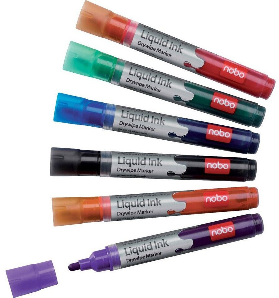 nobo Liquid Ink Boardmarker, Rundspitze 3mm, sortiert (6er-Pack ...
