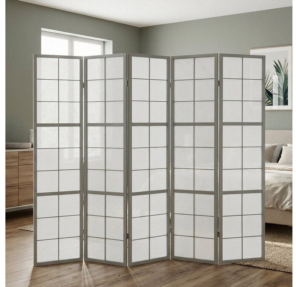 Homestyle4u Paravent Shoji 5-teilig, faltbar, grau (3144) ab 119,95 ...