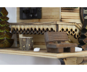 Engstler Kuckucksuhr Schwarzwaldhaus Quarz mit Musik, Nussbaum, 31cm ...