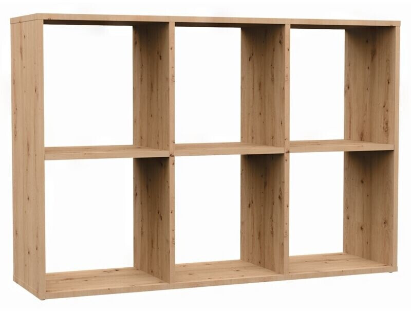 OEM Malax Bücherregal 6 Fächer, Eiche Artisan, 110x75x30cm (Malax 2x3 ...