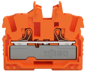 Wago 2-Leiter-Mini-Durchgangsklemme mit Drücker, 2,5mm², orange (2252 ...