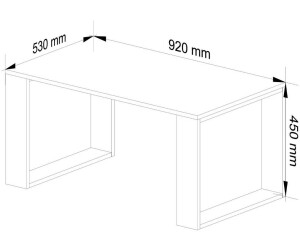 Akord Furniture Factory NOX Couchtisch rechteckig, weiß/schwarz ...