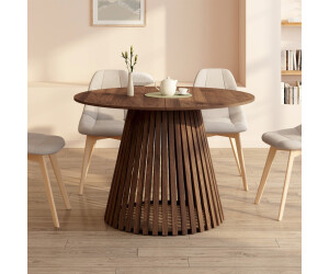 IDMarket Carmen ausziehbarer runder Esstisch, Nussbaum, 110-150cm, 4-8 ...