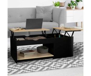 IDMarket EYLA/ELEA Couchtisch mit 2 Klappplatten und Stauraum, schwarz ...