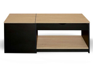 IDMarket EYLA/ELEA Couchtisch mit 2 Klappplatten und Stauraum, schwarz ...