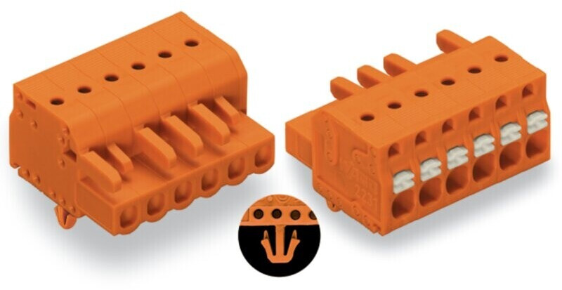 Wago 1-Leiter-Federleiste Push-in CAGE CLAMP®, orange (2231-315/008-000 ...
