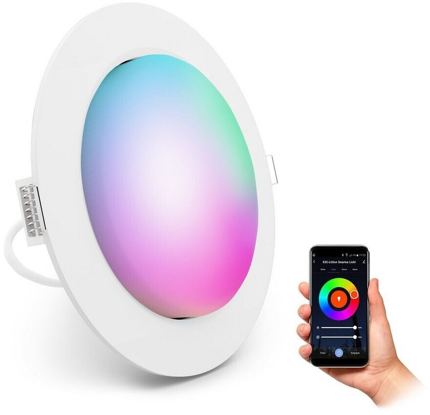 SSC-LUXon RX-3 Einbaustrahler flach, Smart RGB WiFi, dimmbar, 6W, GX53 ...