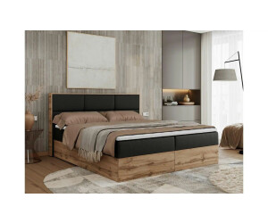 MKS Albero 2 Boxspringbett mit Bettkasten, Kunstleder schwarz ...