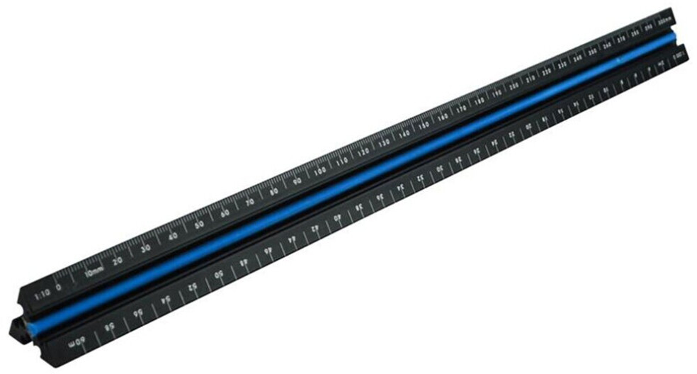 Faithfull Prestige Tri-Scale Architektenlineal, schwarzes Aluminium ...