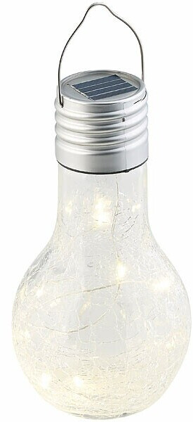 Lunartec Deko-LED-Glühbirne Crackle-Glas-Design, Solar ...