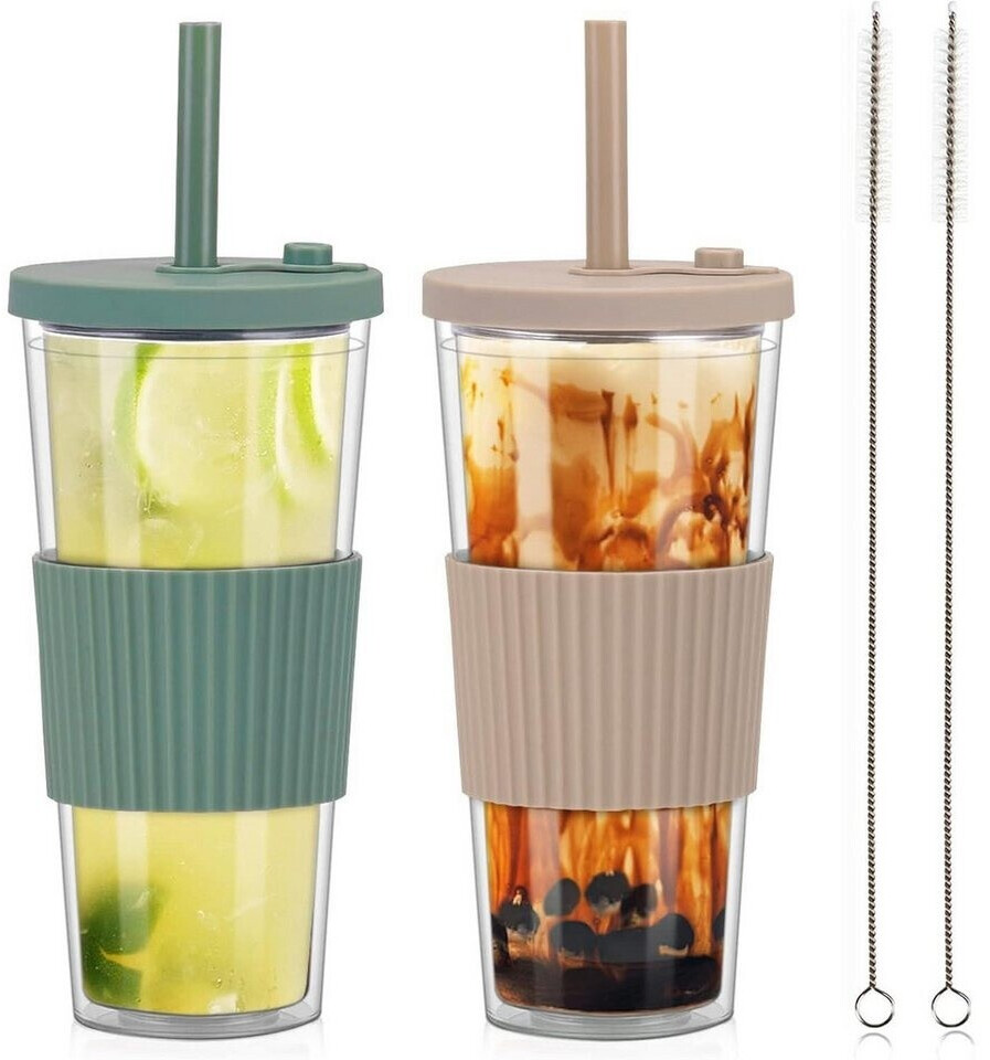 LuxusKollektion Bubble Tea Becher doppelwandig isoliert, 24oz, grün ...