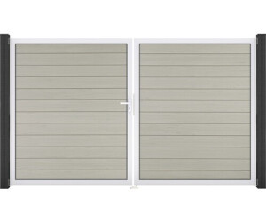 GroJa Solid Steckzaun Doppeltor Bi-Color Sand, 300x180cm, Alu-Rahmen ...