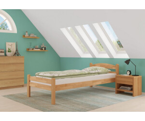 Erst-Holz Einzelbett Buche massiv 80x200 mit Rollrost (V-60.45-08) ab ...