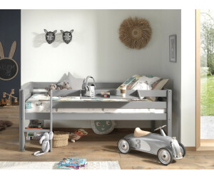 Vipack Pip Hochbett 90x200cm mit Hängeregal, Kiefer massiv grau ab 487 ...