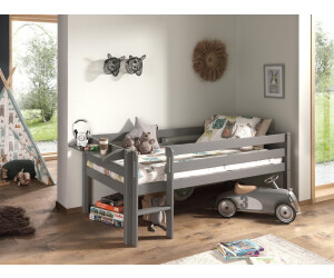 Vipack Pip Hochbett 90x200cm mit Hängeregal, Kiefer massiv grau ab 487 ...