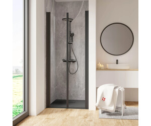 Schulte Garant 2.0 Pendeltür Nische 90cm, Klarglas, mattschwarz (Garant ...