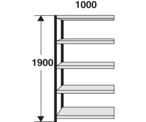 Kerkmann Stora 100 Magazin-Regalfeld 100x50x260cm schwarz/lichtgrau ...