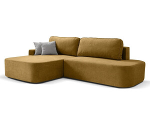 Beautysofa GAVI Ecksofa mit Schlaffunktion & Bettkasten, Velours, senf ...
