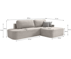 Beautysofa GAVI Ecksofa mit Schlaffunktion & Bettkasten, Velours, senf ...