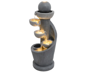 MonsterShop Spiral Springs Kaskadenbrunnen für Außen, Polyresin, grau ...