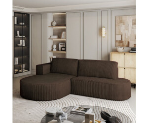 Masseno CORTIO P L-S Ecksofa L-Form, Kordstoff, braun, Schlaffunktion ...