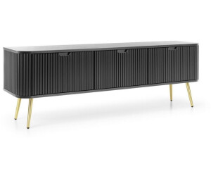Selsey Zova TV-Lowboard 3 Türen, schwarz, Metallbeine gold, 168cm (Zova ...