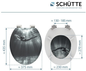 Schütte Deep Dive WC-Sitz MDF, schwarz-weiß, Absenkautomatik (80135) ab ...