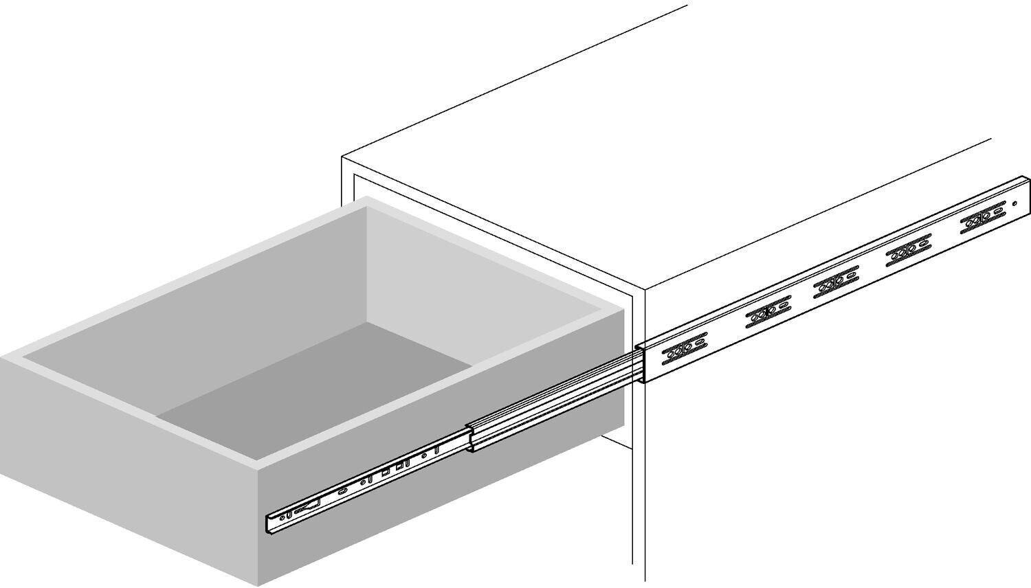 Accuride DZ3832-DO Kugelkäfigführung Vollauszug 550mm, Stahl verzinkt ...