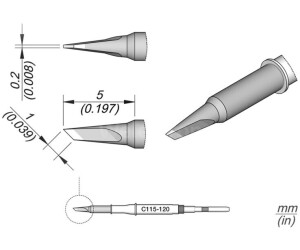 JBC C115-120 Lötspitze Klingenform 1,0x0,2mm (C115120) ab 48,61 ...