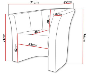 Mirjan24 Sessel Niko, hellgrau, Polster, 65x71x76cm (Paros 05) ab 115 ...