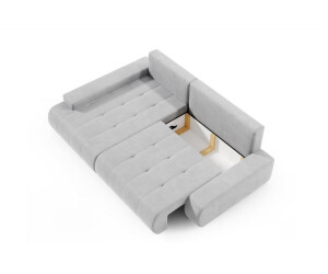 Fun Möbel ELMO Eckschlafsofa Stoff Monolith dunkelblau Ottomane links ...