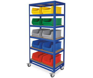 BRB Kommissionierwagen 6 Ebenen, 900x500x1920mm, blau RAL 5010 (75206 ...
