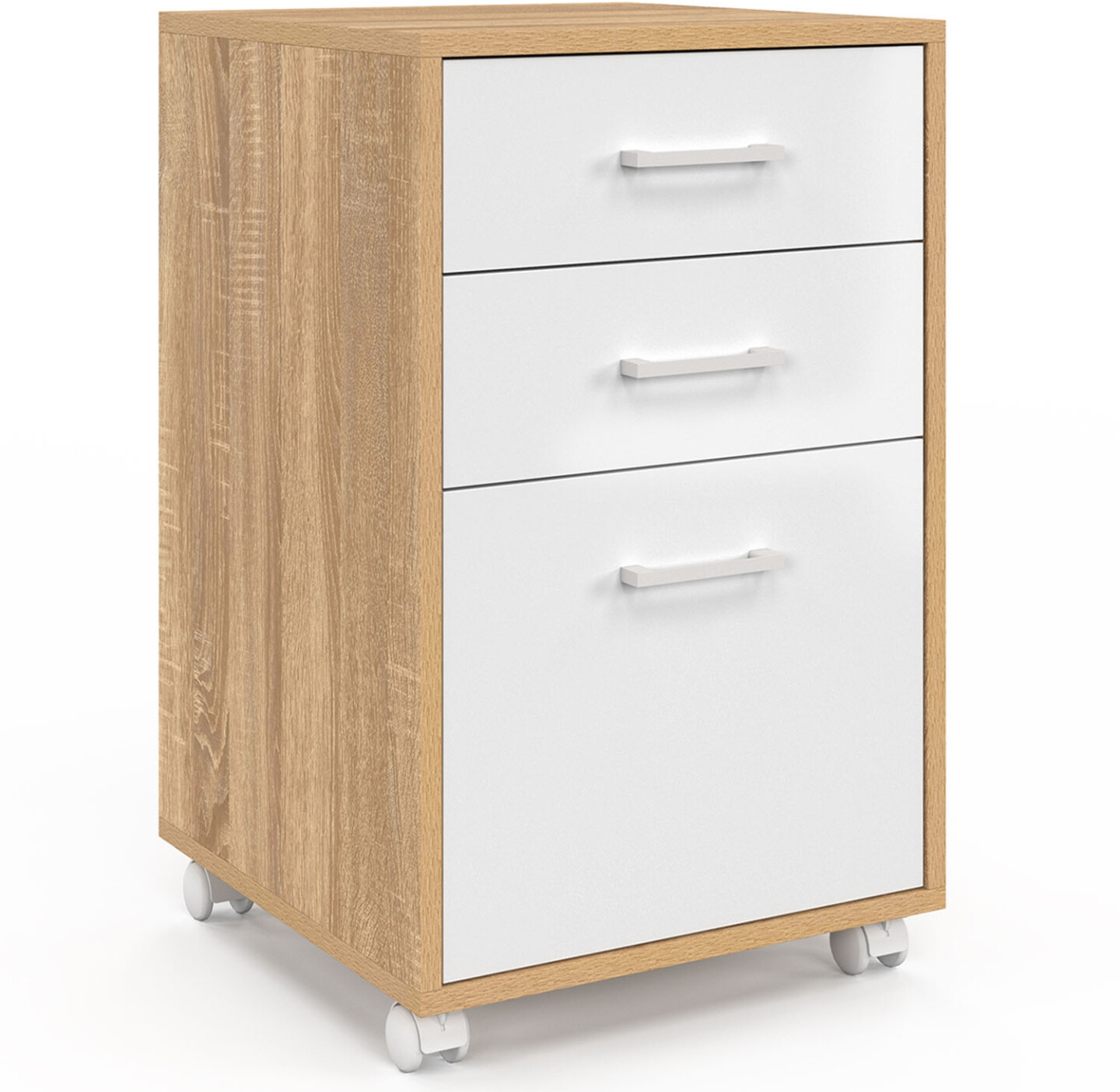IDMarket Jon Caisson de Bureau avec Support Imprimante, 3 Tiroirs, bois ...